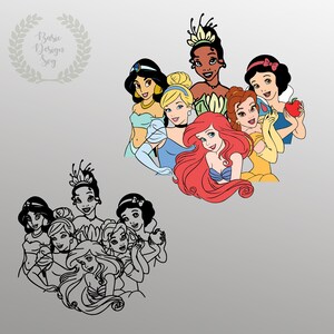 All Princesses Clipart, Svg, Png, Princess Design Svg, Cricut, Instant ...