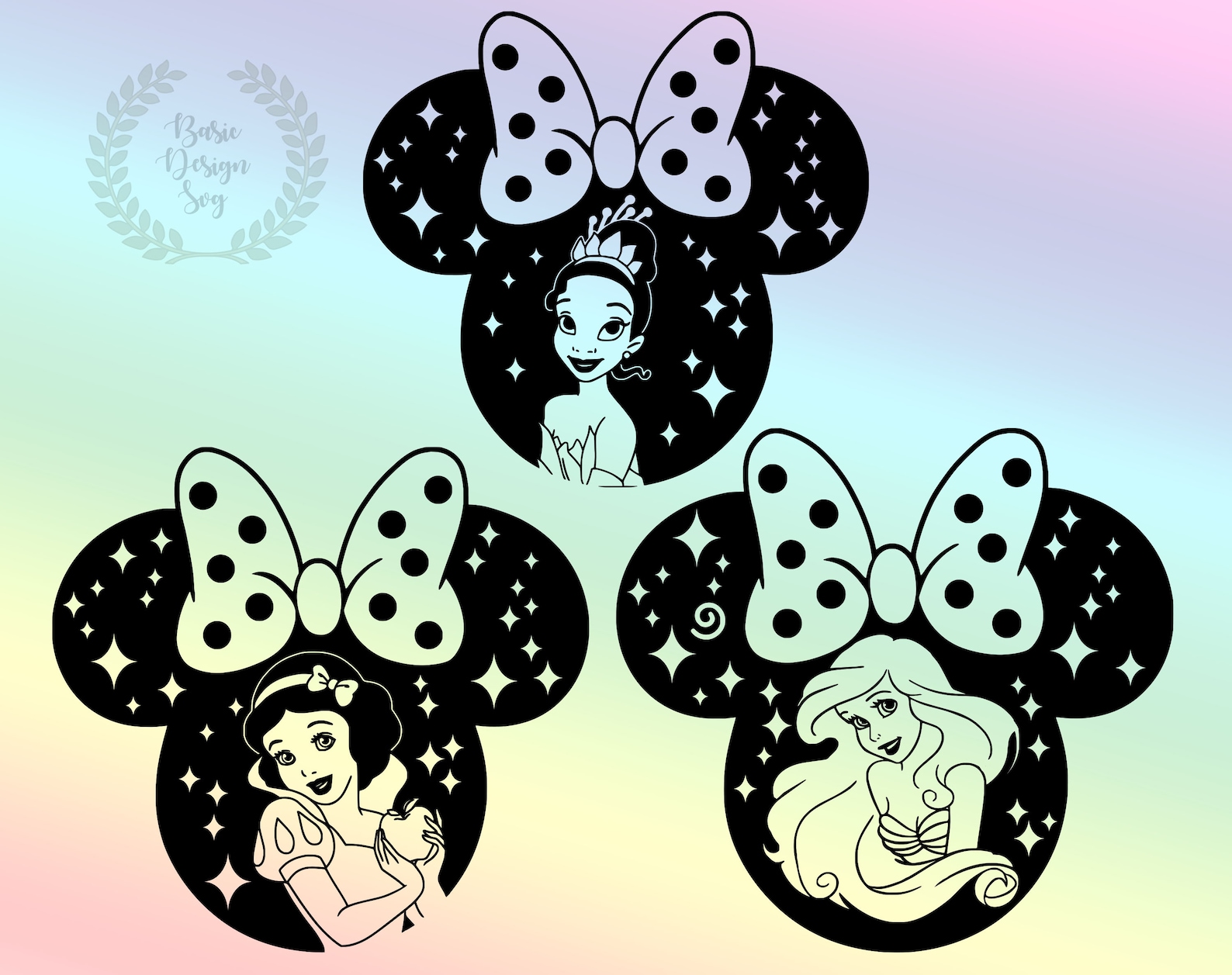 Princess Bundle SVG PNG, Princess Cricut Svg, Ariel Svg, Tiana Svg ...