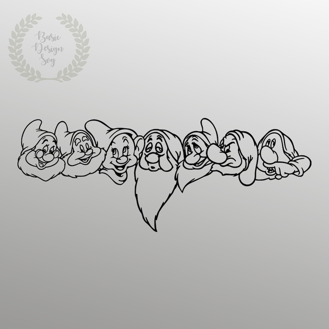 Seven Dwarfs Friends Svg Png, Cricut, Seven Dwarfss Face Head Svg ...