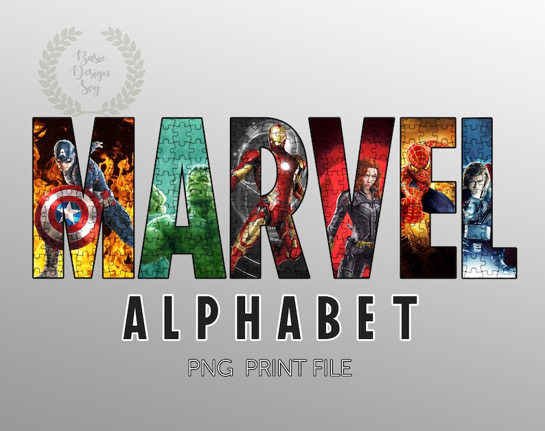 Superheroes Alphabet Font Custom Text PNG, Custom Avengers Alphabet ...