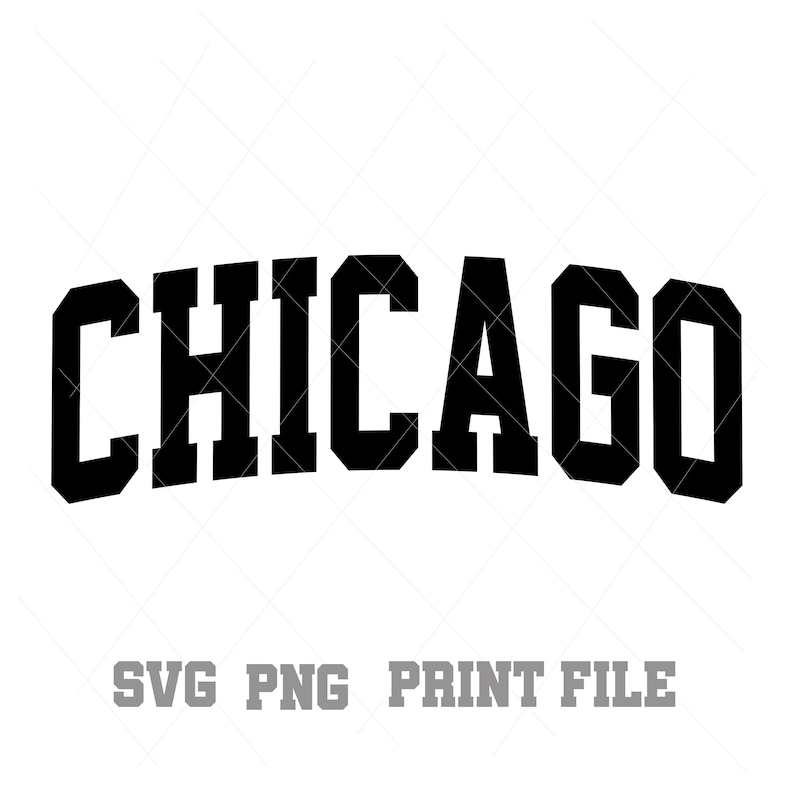 Chicago SVG PNG Commercial Use Text Clip Art Print File - Etsy