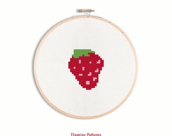 Mini Strawberry Cross Stitch Pattern - Etsy