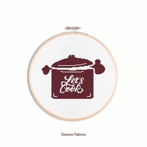 Let's Cook Cross Stitch Pattern, Modern Needlepoint Patterns, Kitchen ...