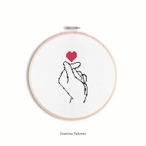Line Art Hand Cross Stitch Pattern Pdf, Hand Embroidery Hoop Art ...