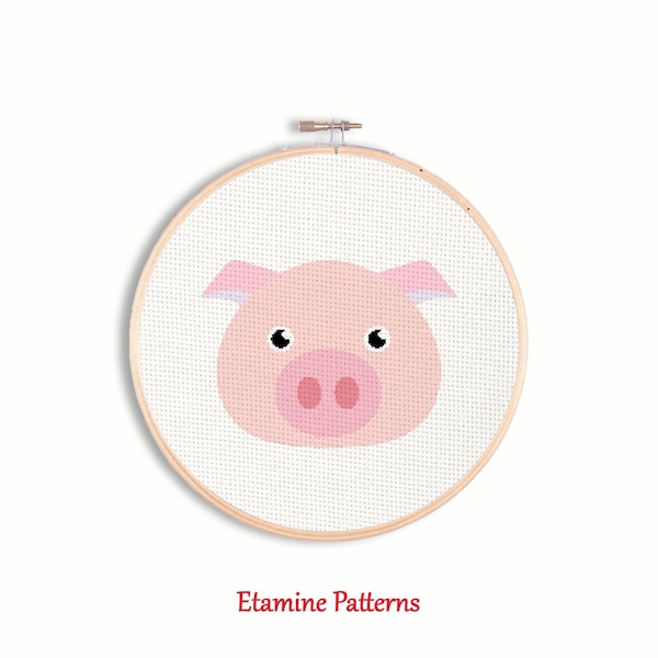 Pig Cross Stitch - Etsy