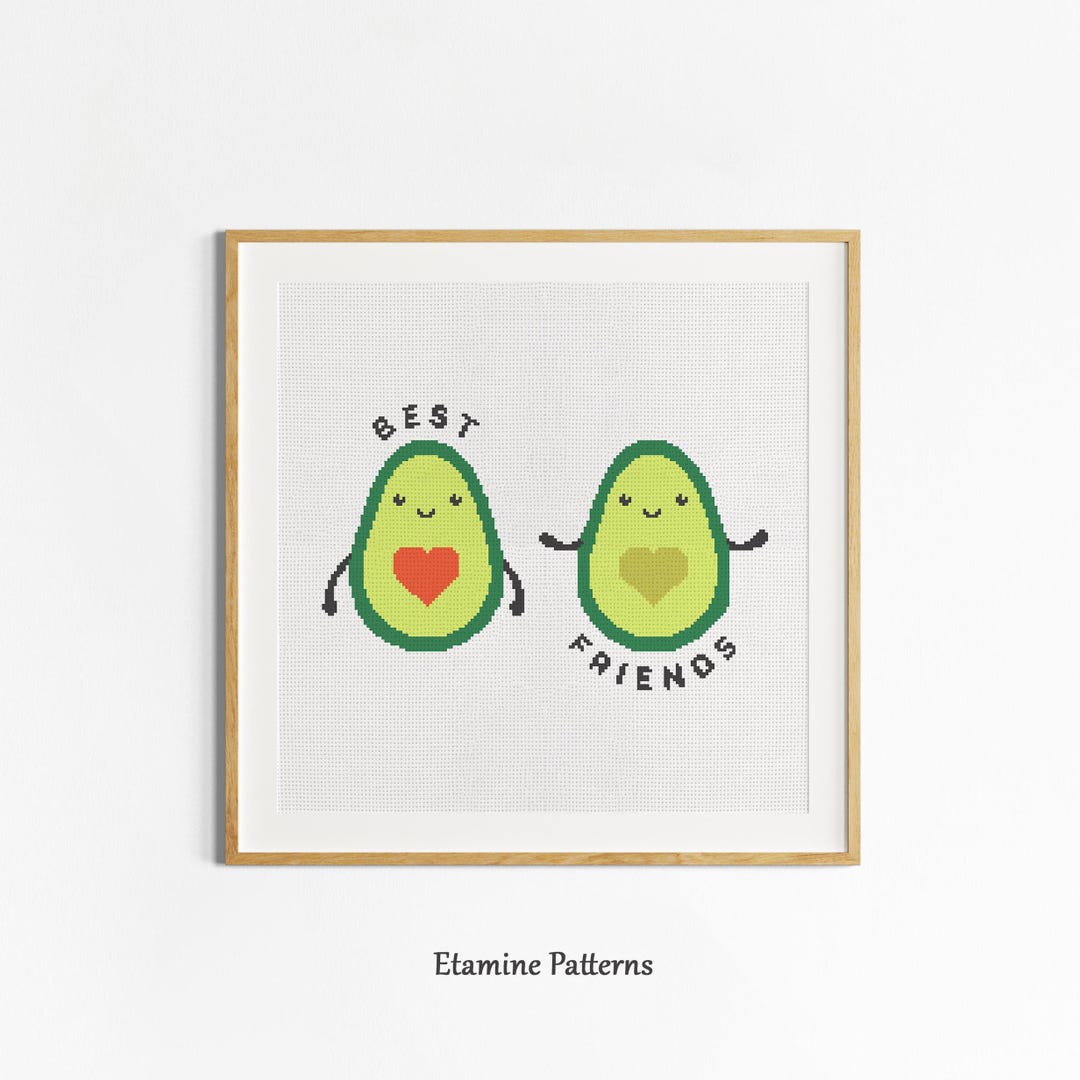 Best Friends Avocado Cross Stitch Pattern PDF - Etsy