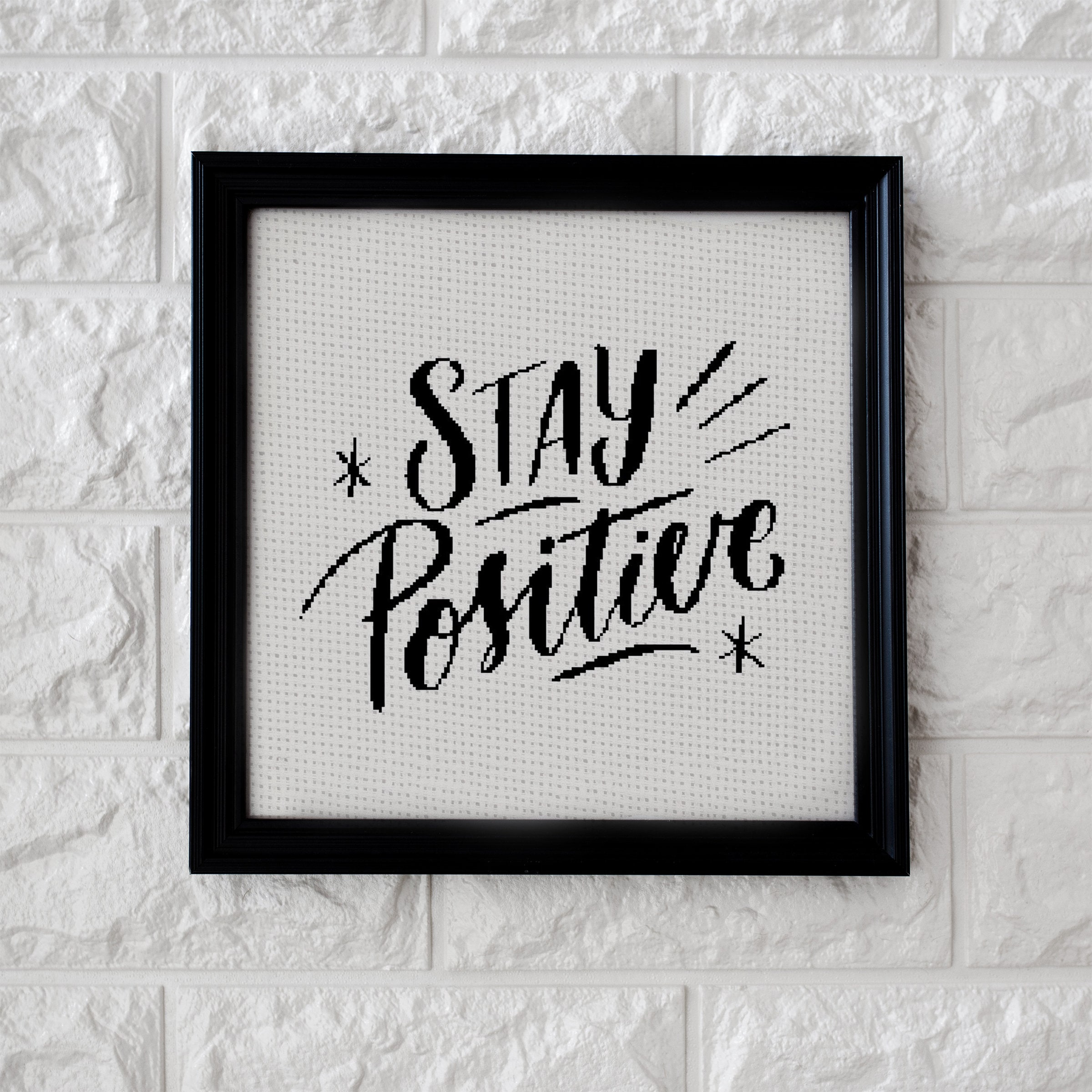 Stay Positive Cross Stitch Pattern, Motivational Quote (PDF) - Etsy