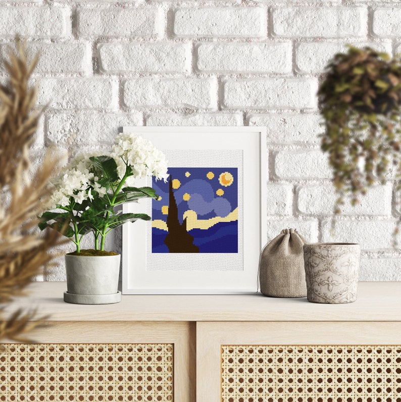 Starry Night Cross Stitch Pattern Pdf Vincent Van Gogh Cross - Etsy