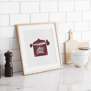 Let's Cook Cross Stitch Pattern, Modern Needlepoint Patterns, Kitchen ...
