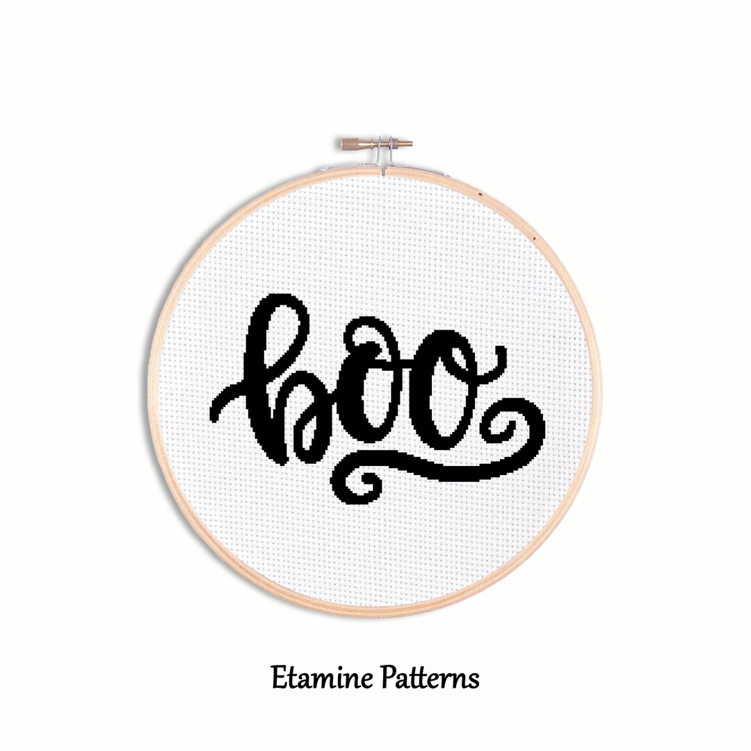 Boo Cross Stitch Pattern Chart, Halloween Cross Stitch Pattern Pdf ...