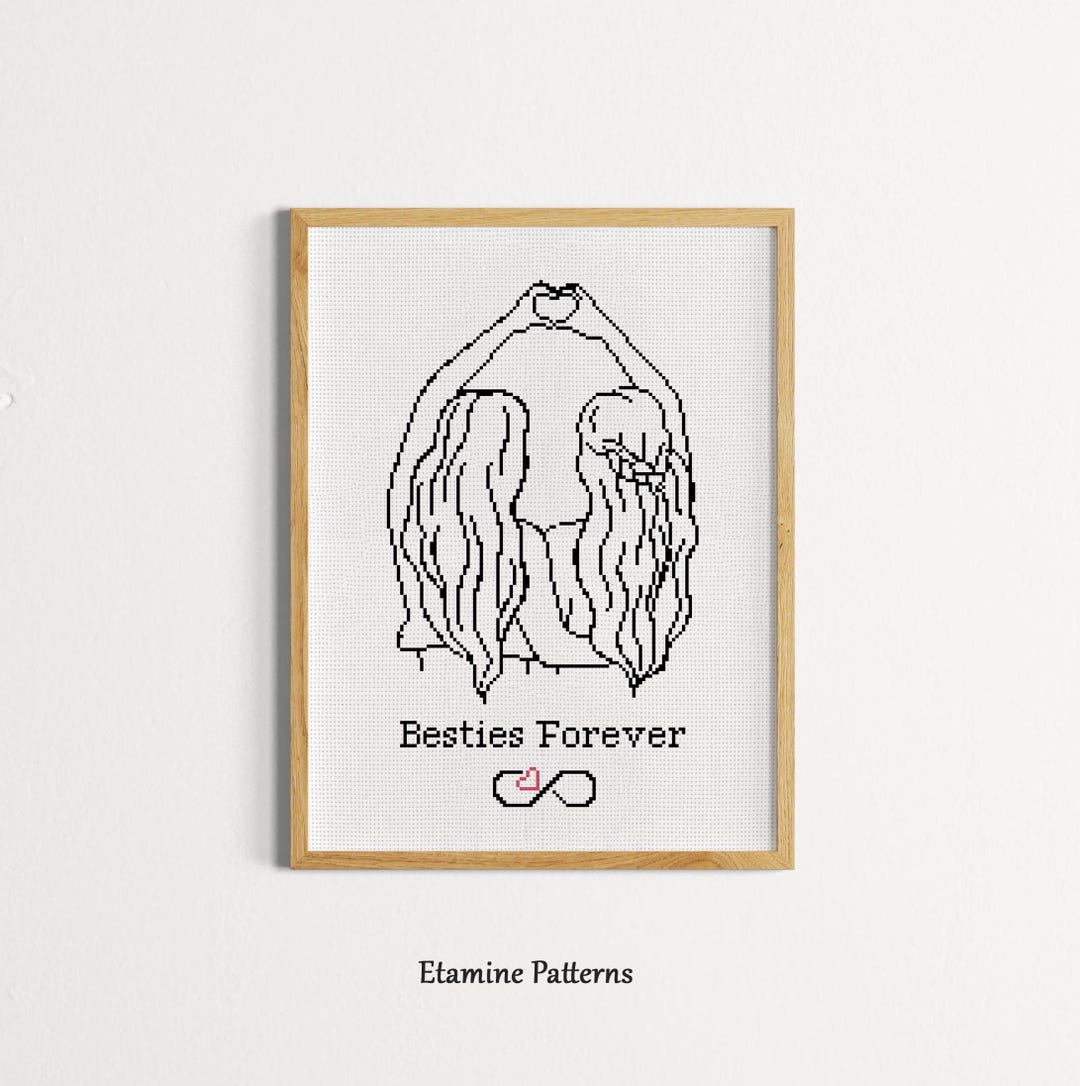 Best Friend Cross Stitch Pattern PDF, Friendship Cross Stitch Patterns ...