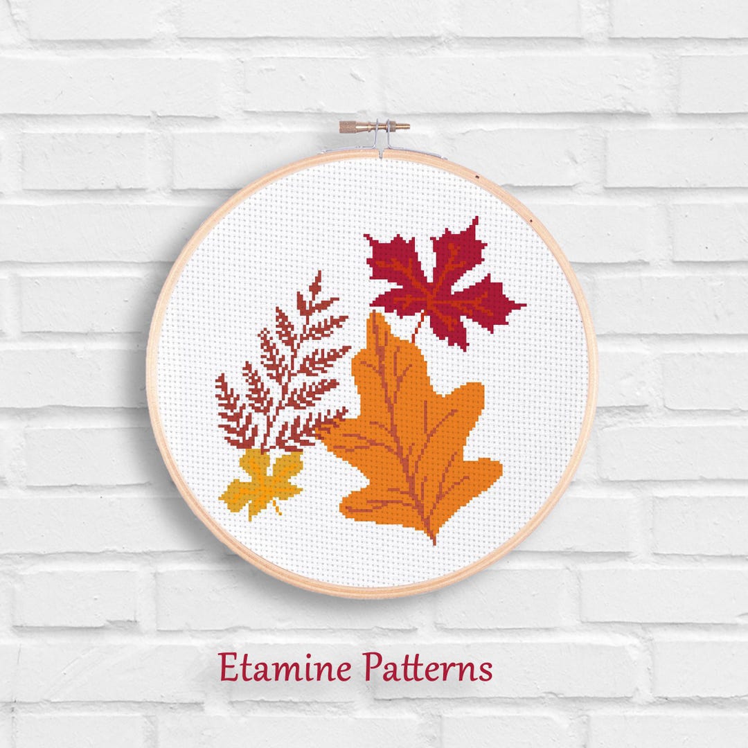 Autumn Leaves Cross Stitch Pattern Pdf, Autumn Decor Cross Stitch ...