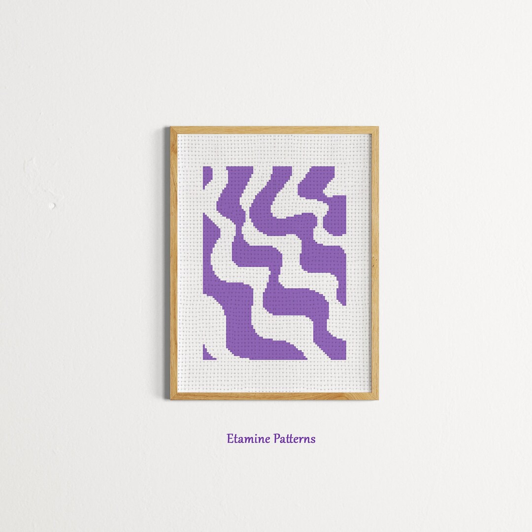 Wavy Geometric Cross Stitch Pattern: Modern Embroidery (PDF Pattern) - Etsy
