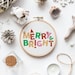 Merry and Bright Cross Stitch Pattern Pdf, Modern Cross Stitch Pattern ...