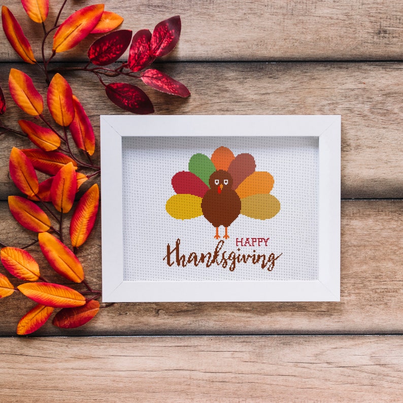 Happy Thanksgiving Cross Stitch Pattern Pdf Turkey Cross - Etsy