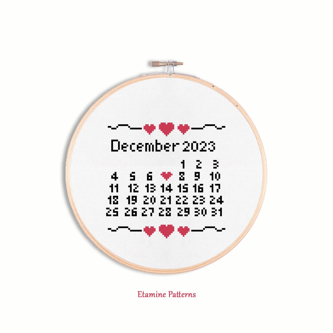 Custom Wedding Calendar Cross Stitch Pdf Pattern, Modern Counted Cross ...