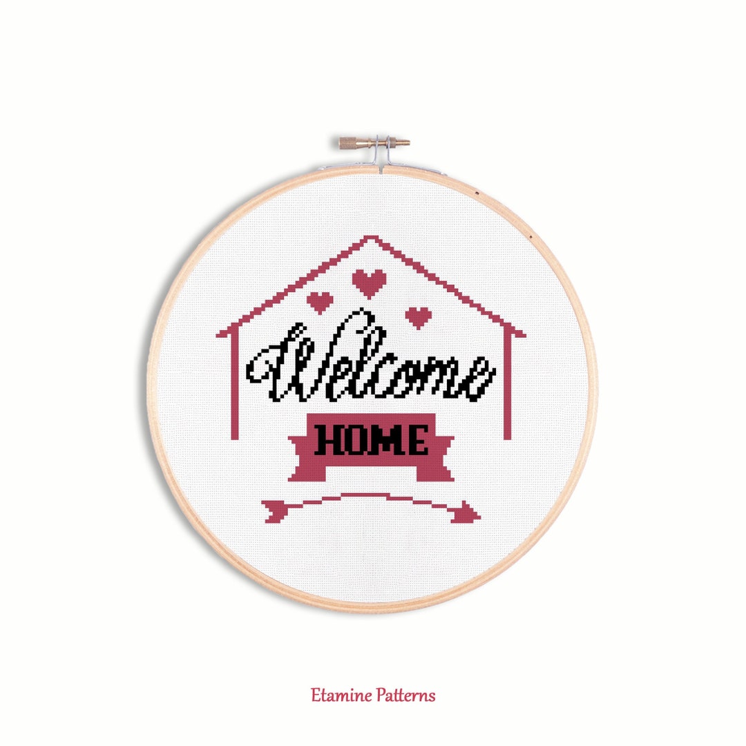 Welcome Home Cross Stitch Pattern Pdf, Handmade Gifts for Home, Digital ...