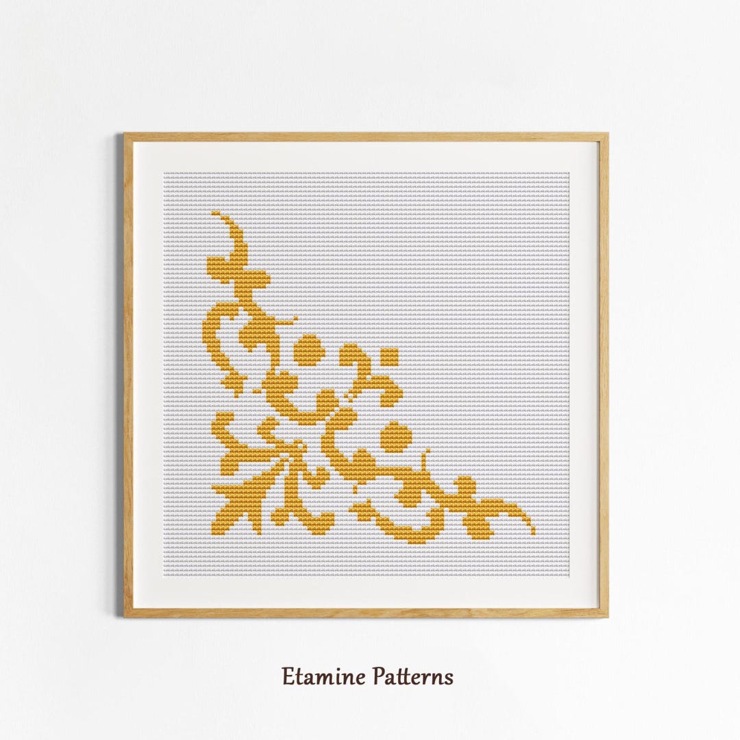 Golden Corner Cross Stitch Pattern, Elegant Embroidery PDF - Etsy