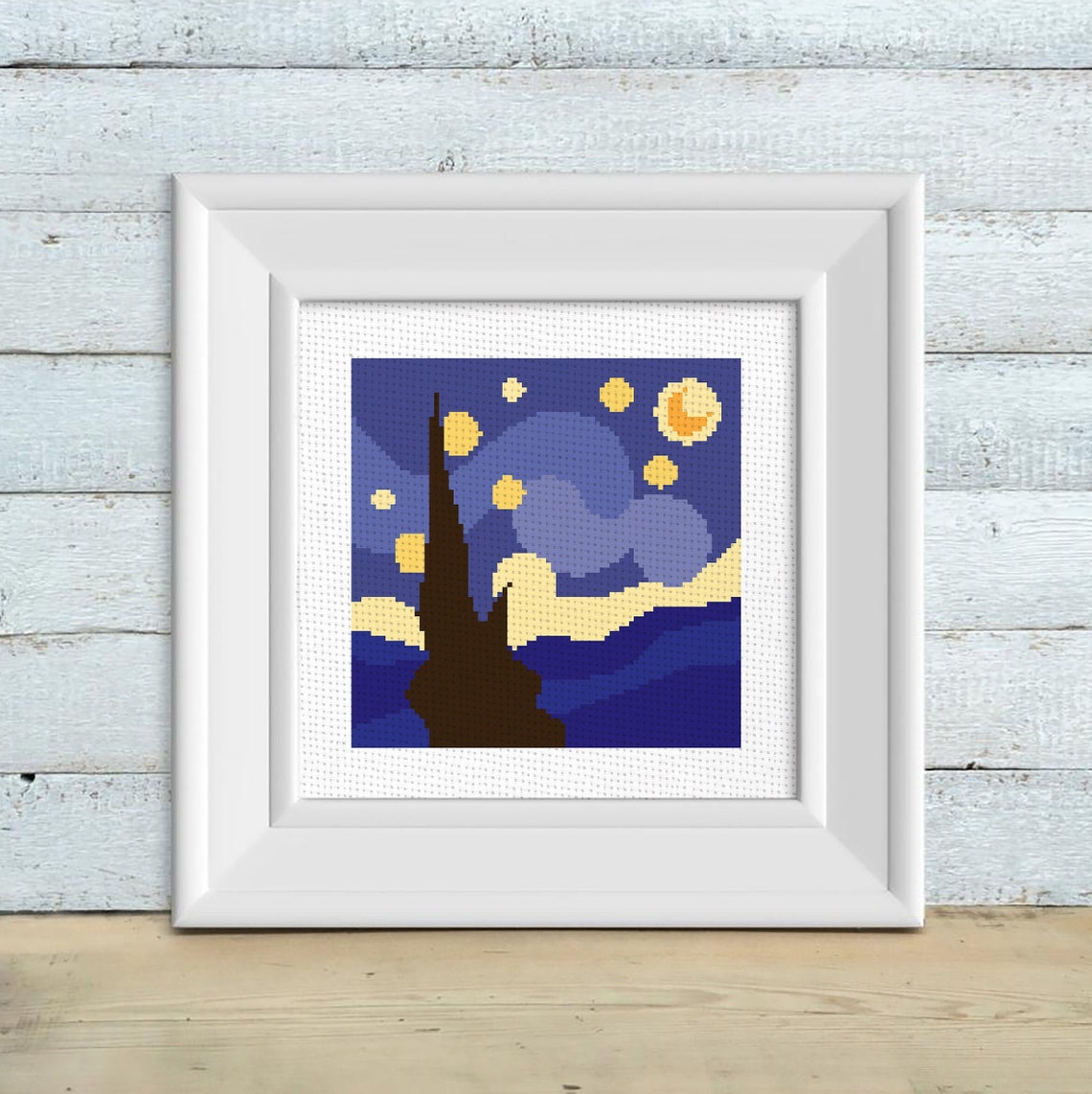 Starry Night Cross Stitch Pattern Pdf Vincent Van Gogh Cross - Etsy