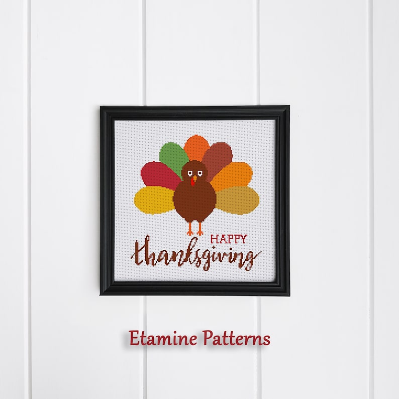 Happy Thanksgiving Cross Stitch Pattern Pdf Turkey Cross - Etsy