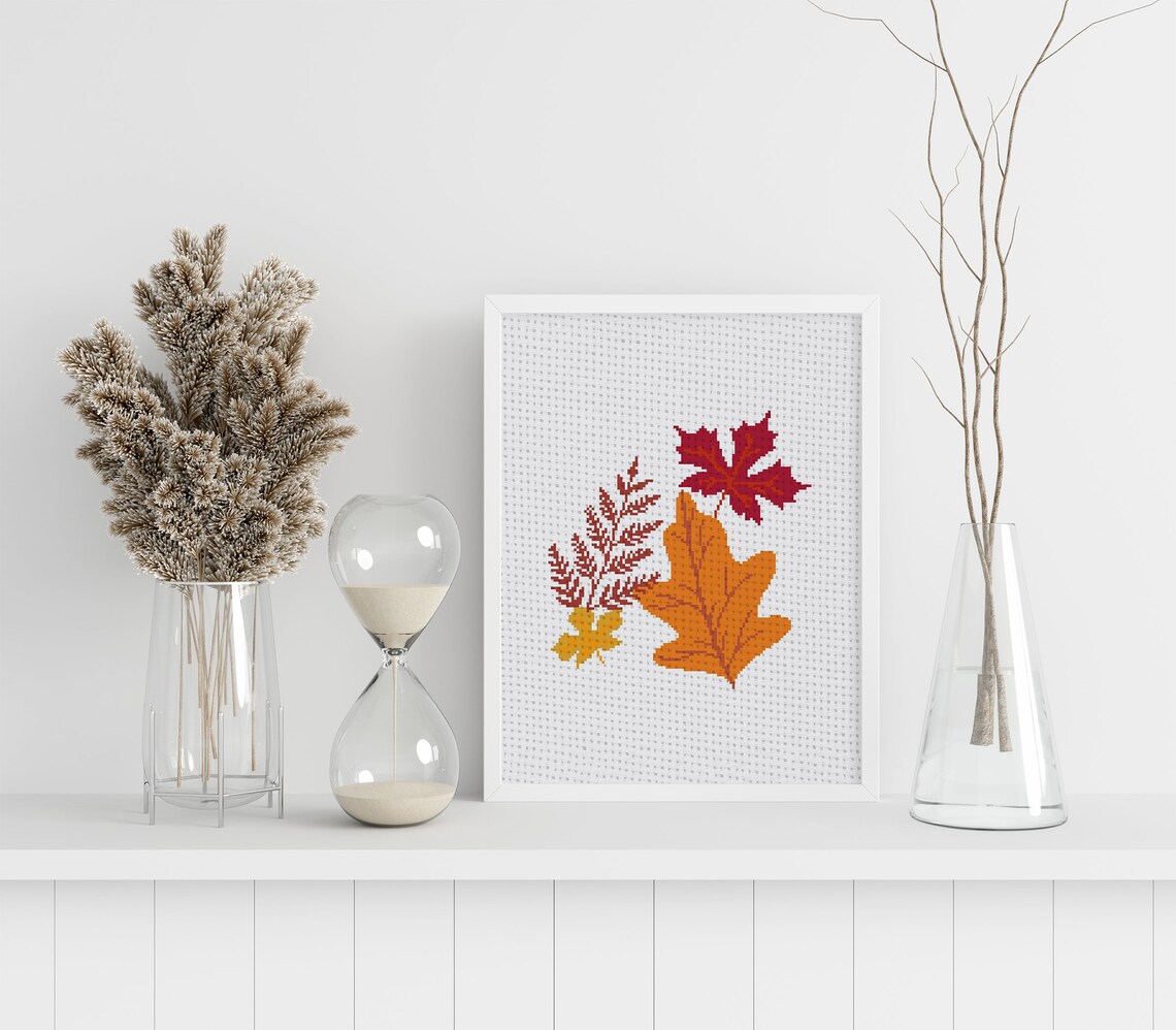 Autumn Leaves Cross Stitch Pattern Pdf Autumn Decor Cross - Etsy