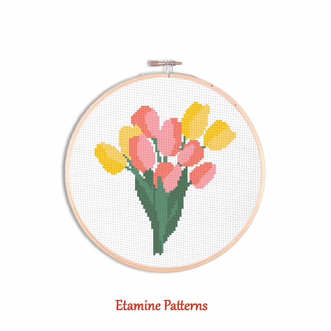 Bouquet of Tulips Cross Stitch Pattern, Pdf Cross Stitch Charts ...