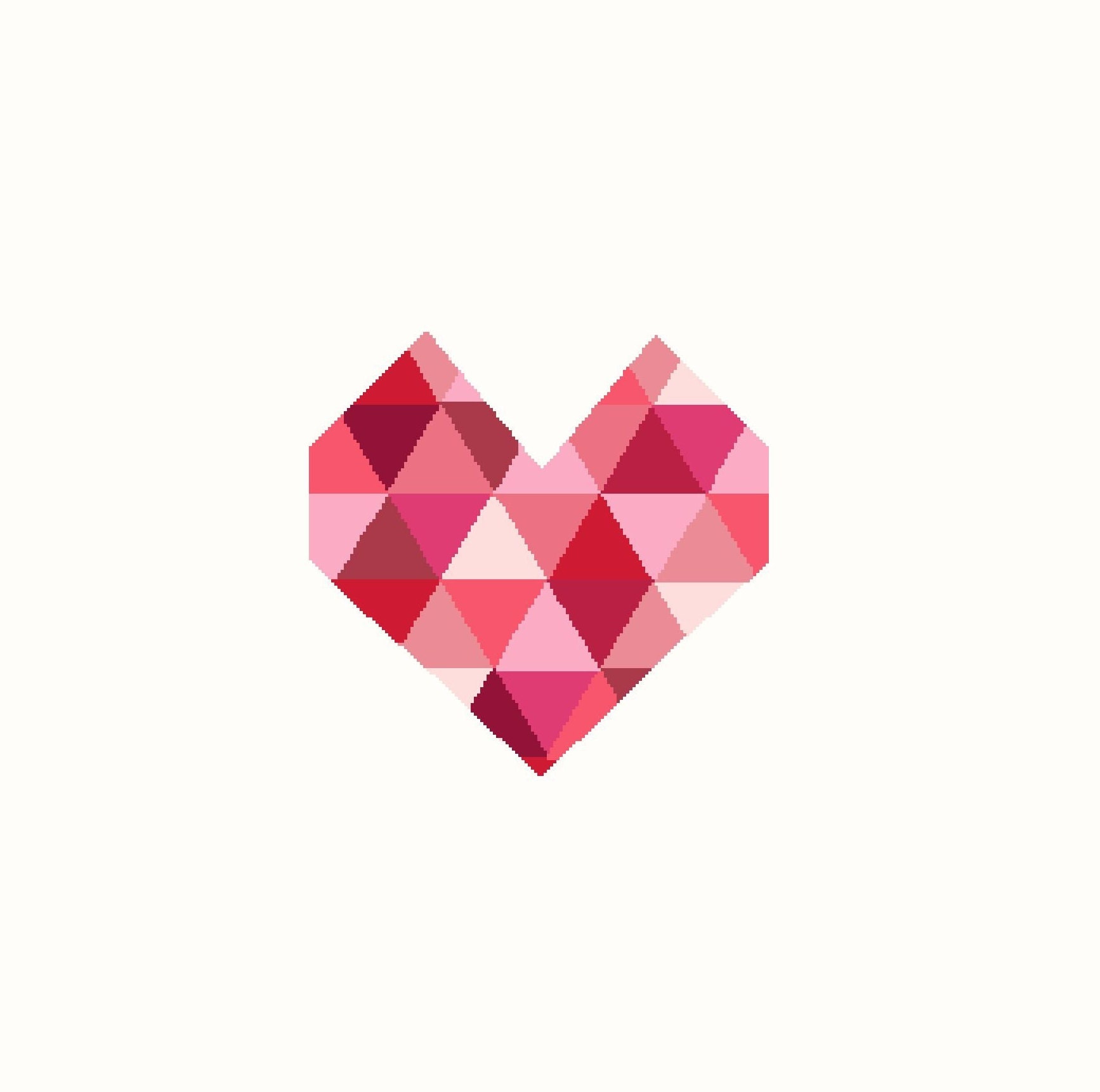 Heart Cross Stitch Pattern Pdf Geometric Heart Cross Stitch - Etsy