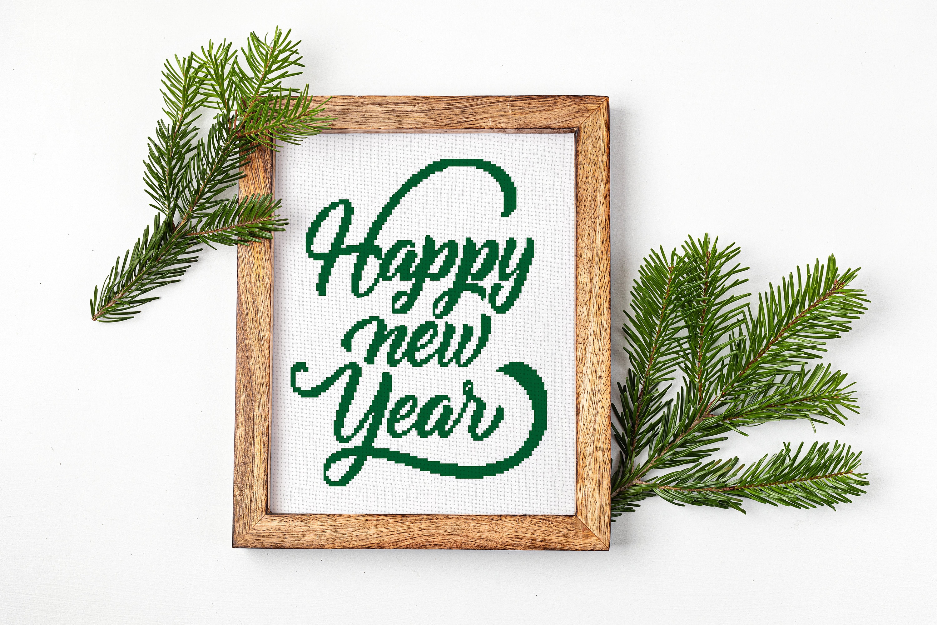 Happy New Year Cross Stitch Pattern Pdf Christmas Text Cross - Etsy