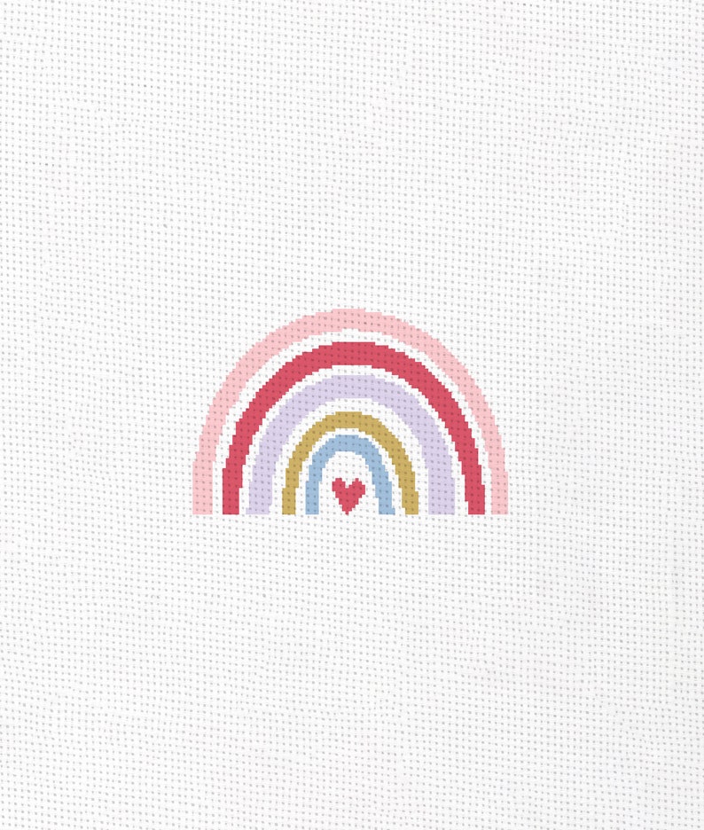 Rainbow Set Cross Stitch Pattern Pdf, Modern Cross Stitch Pattern Chart ...