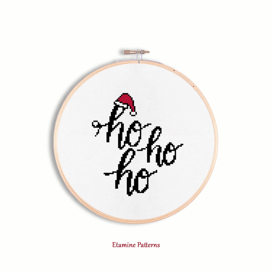 Ho Ho Christmas Cross Stitch Pattern, Modern Embroidery (PDF) - Etsy