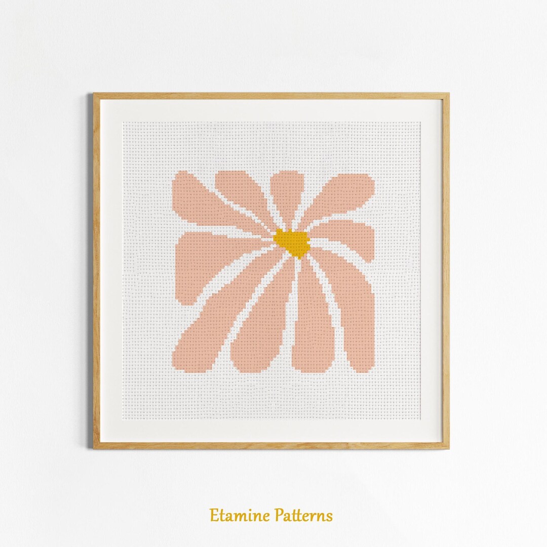 Abstract Daisy Cross Stitch Pattern: Modern Floral Embroidery (PDF ...