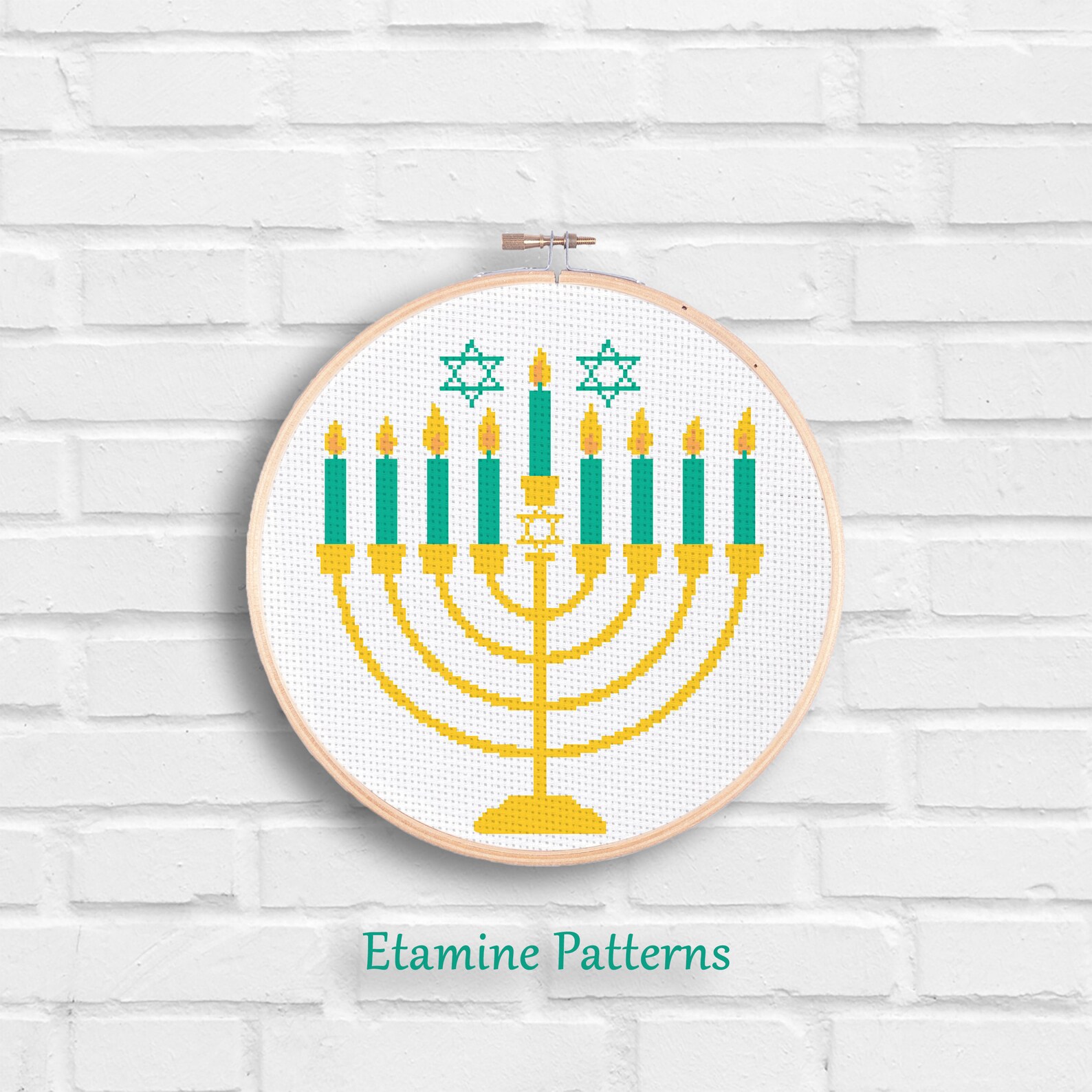 Hanukkah Cross Stitch Pattern Pdf Menorah Cross Stitch - Etsy