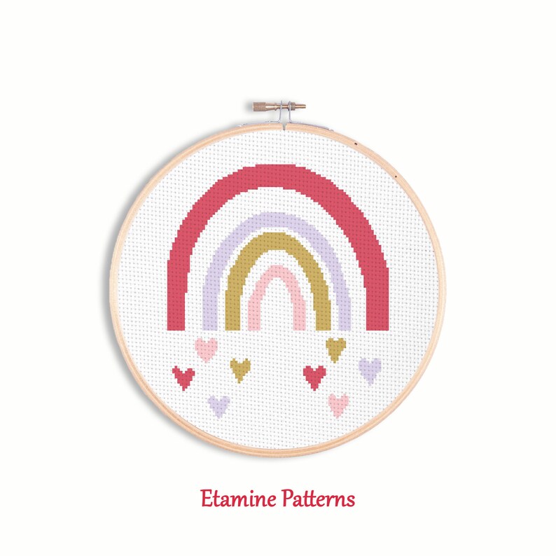Rainbow Set Cross Stitch Pattern Pdf, Modern Cross Stitch Pattern Chart ...