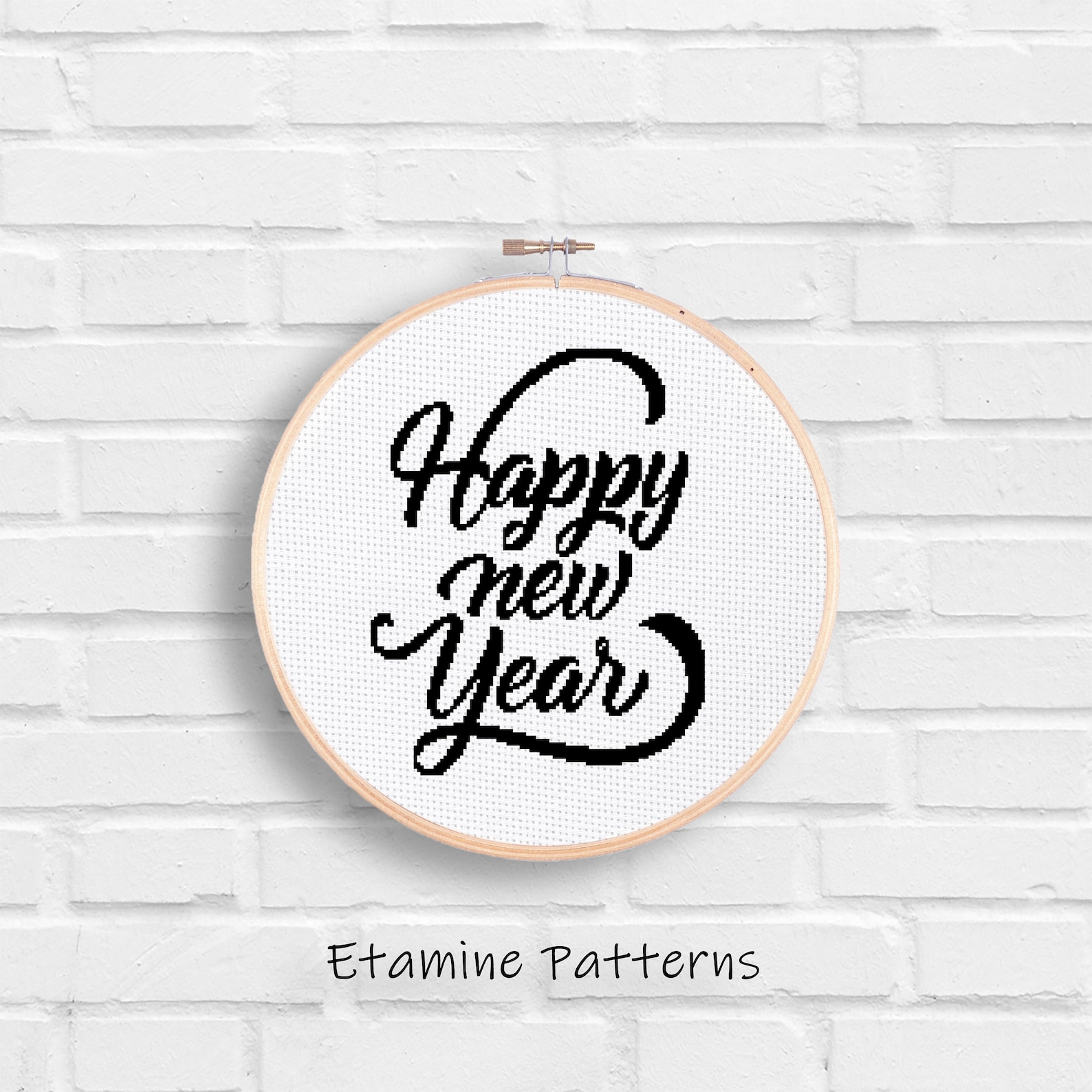 Happy New Year Cross Stitch Pattern Pdf Christmas Text Cross - Etsy
