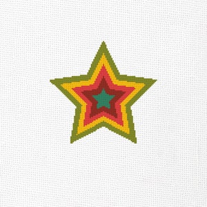 Retro Star Cross Stitch Pattern Pdf, Modern Counted Cross Stitch ...