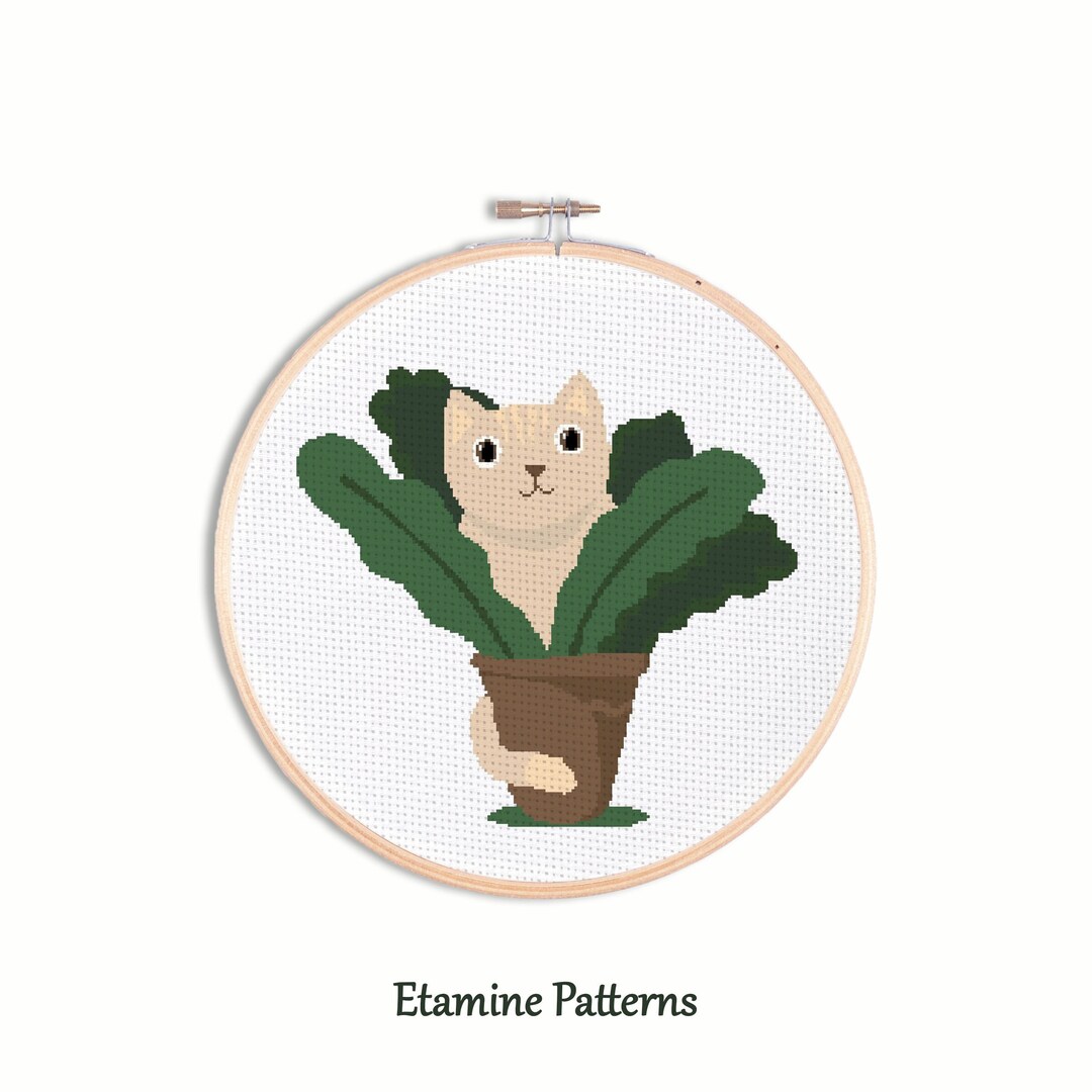 Cat Cross Stitch Pattern Pdf, Plant Cross Stitch Patterns ...