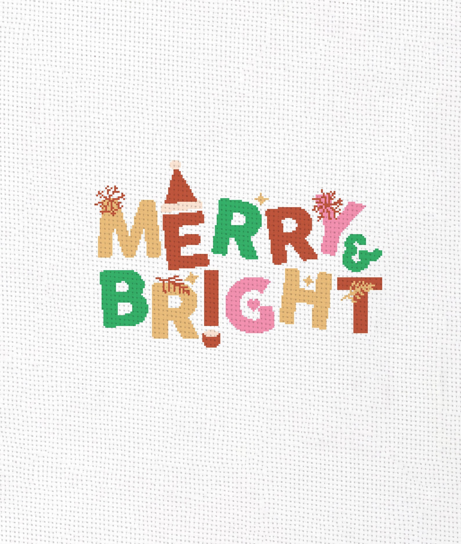 Merry and Bright Cross Stitch Pattern Pdf, Modern Cross Stitch Pattern ...