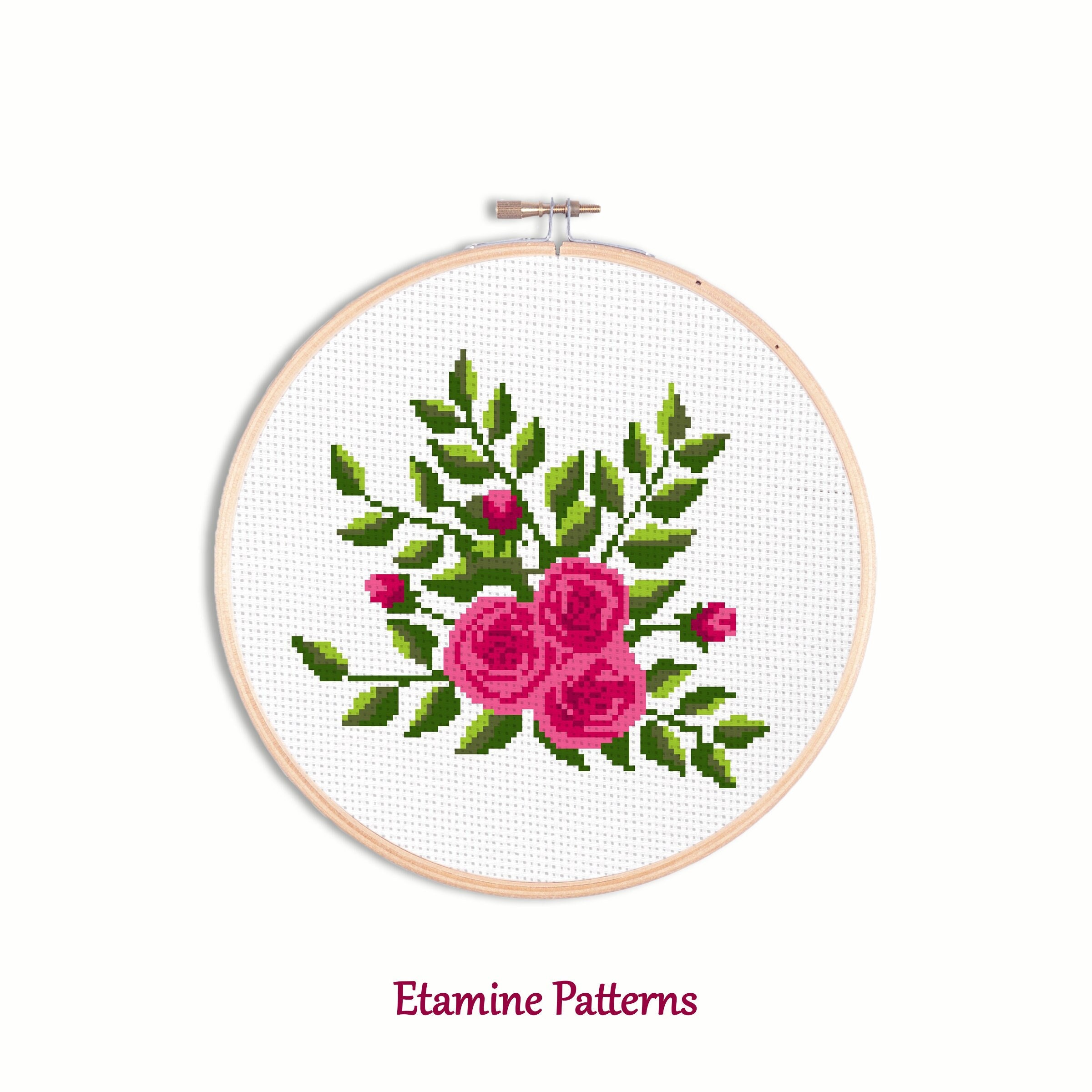Rose Bouquet Cross Stitch Pattern, Pdf Cross Stitch Chart, Modern ...