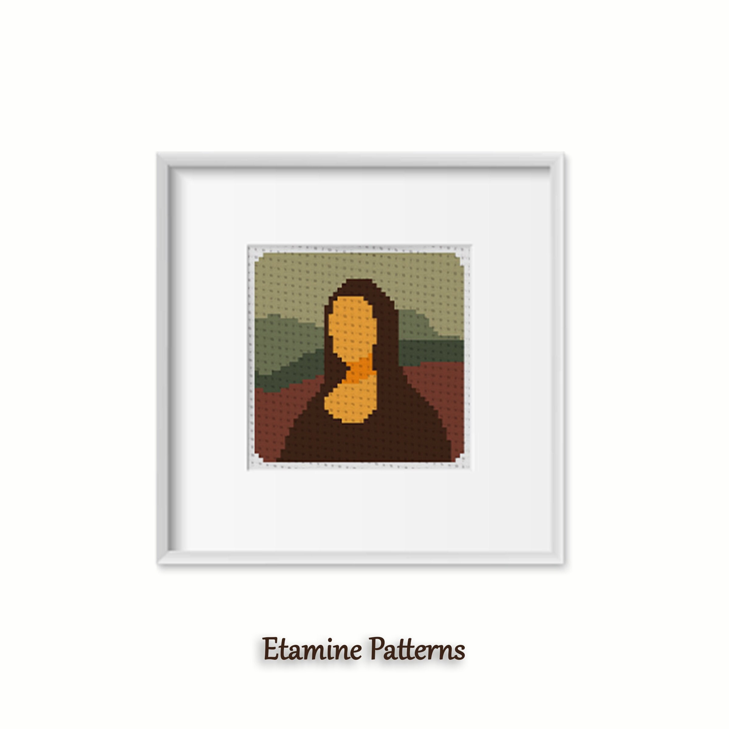 Mona Lisa Cross Stitch Pattern Pdf, Modern Cross Stitch Chart, Mini ...