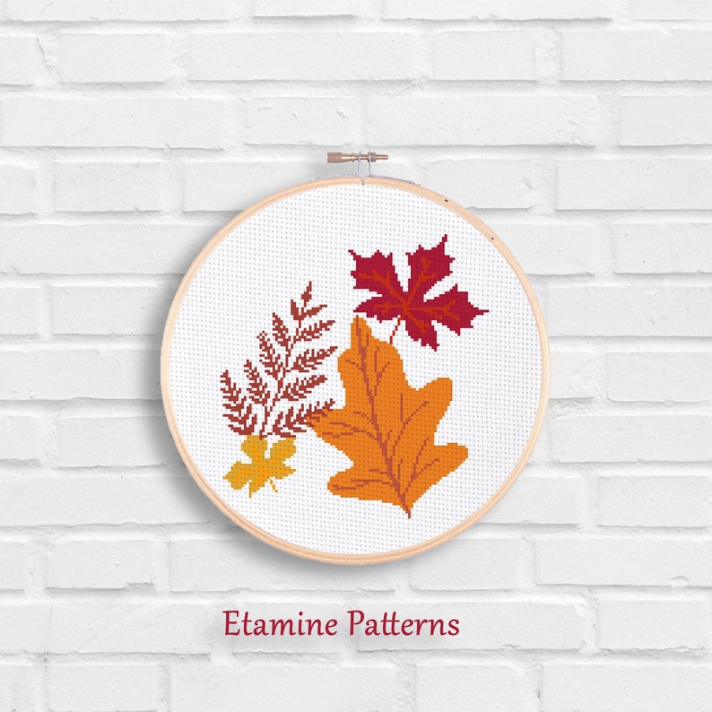Autumn Leaves Cross Stitch Pattern Pdf Autumn Decor Cross - Etsy
