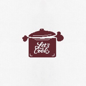 Let's Cook Cross Stitch Pattern, Modern Needlepoint Patterns, Kitchen ...