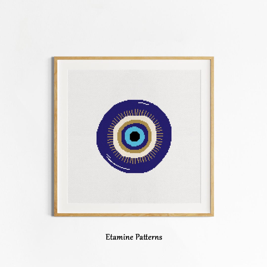 Evil Eye Cross Stitch Pattern: Turkish Motif Wall Decor (PDF Pattern ...