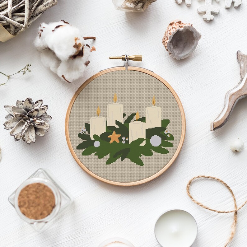 Advent Candles Cross Stitch Pattern Instant Download PDF - Etsy