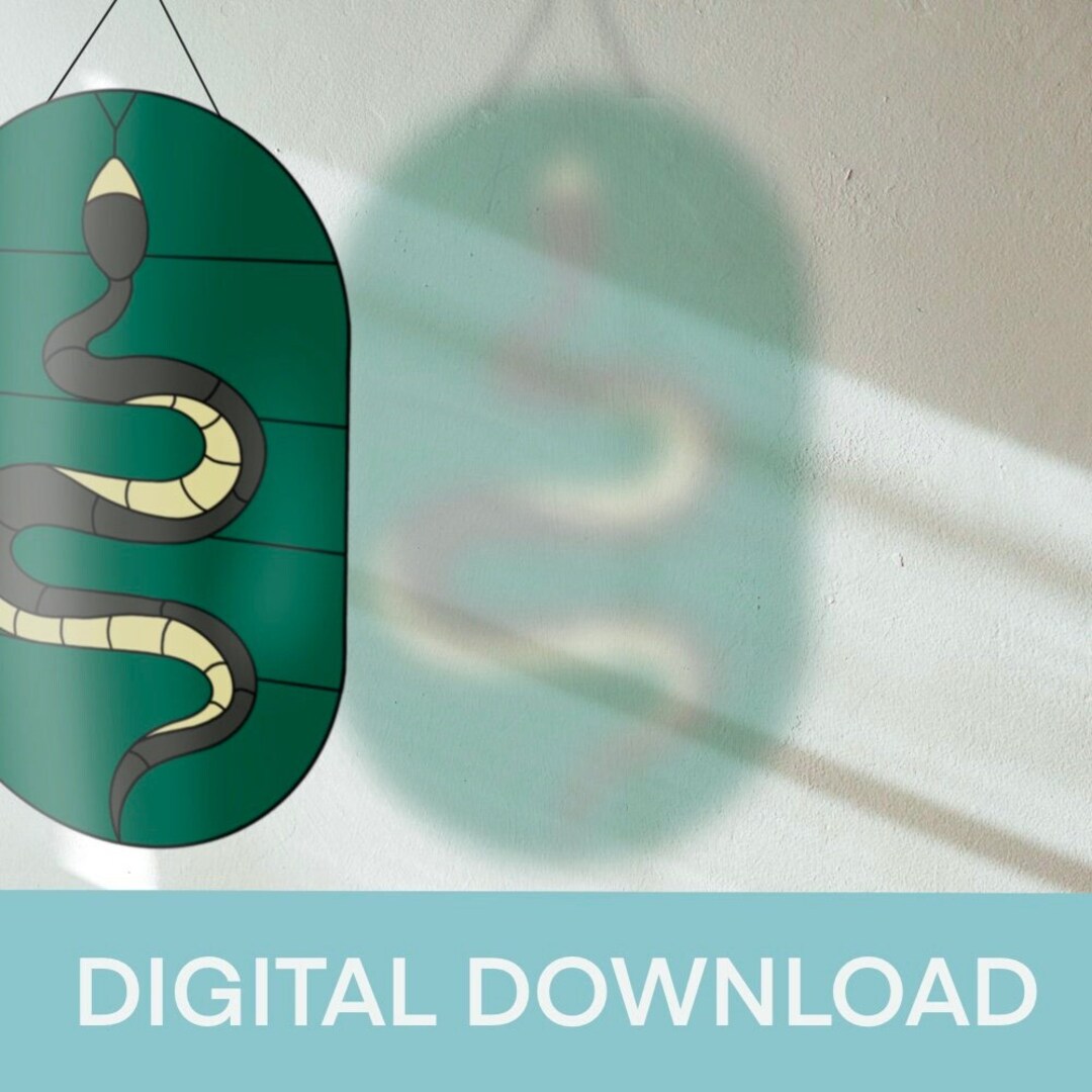Capsule Snake Stained Glass Pattern, Stained Glass Patterns, Digital ...
