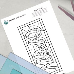 Open Sign Stained Glass Pattern, Stained Glass Patterns, Digital ...
