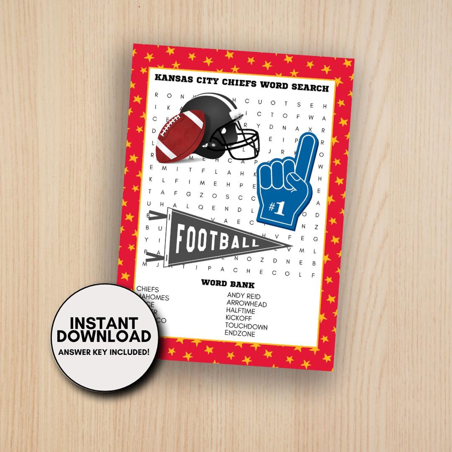 Kansas City Chiefs Word Search | Printable Chiefs Word Search | NFL ...