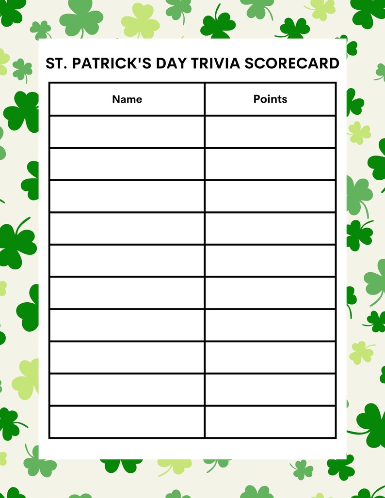 St. Patrick's Day Trivia Questions | Saint Patrick's Day Quiz Game | St ...