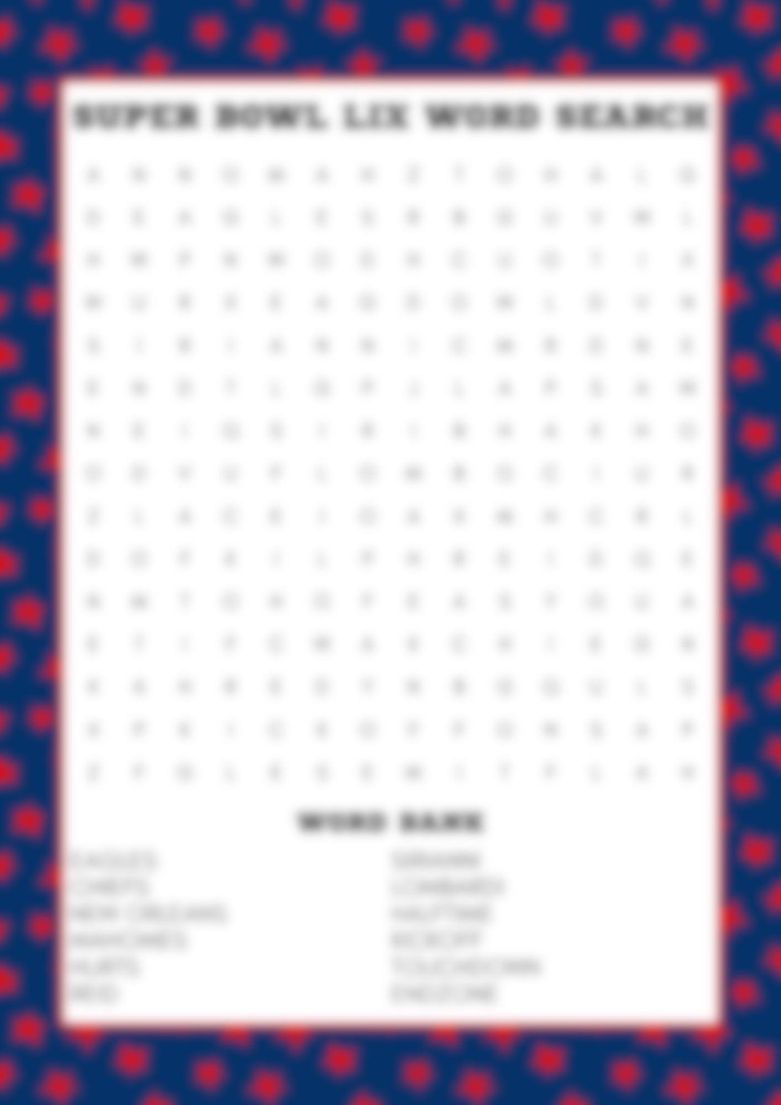 Super Bowl Word Search | Printable Super Bowl Party Word Search | NFL ...