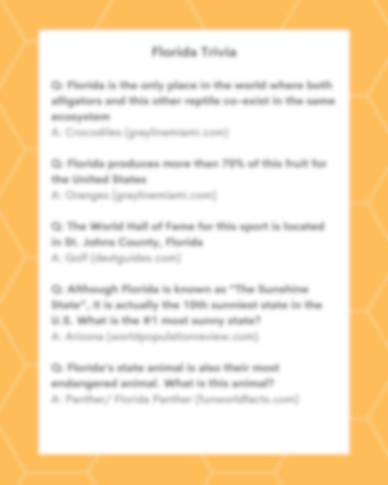 Florida Trivia Questions | State of Florida Quiz | State Question Game ...