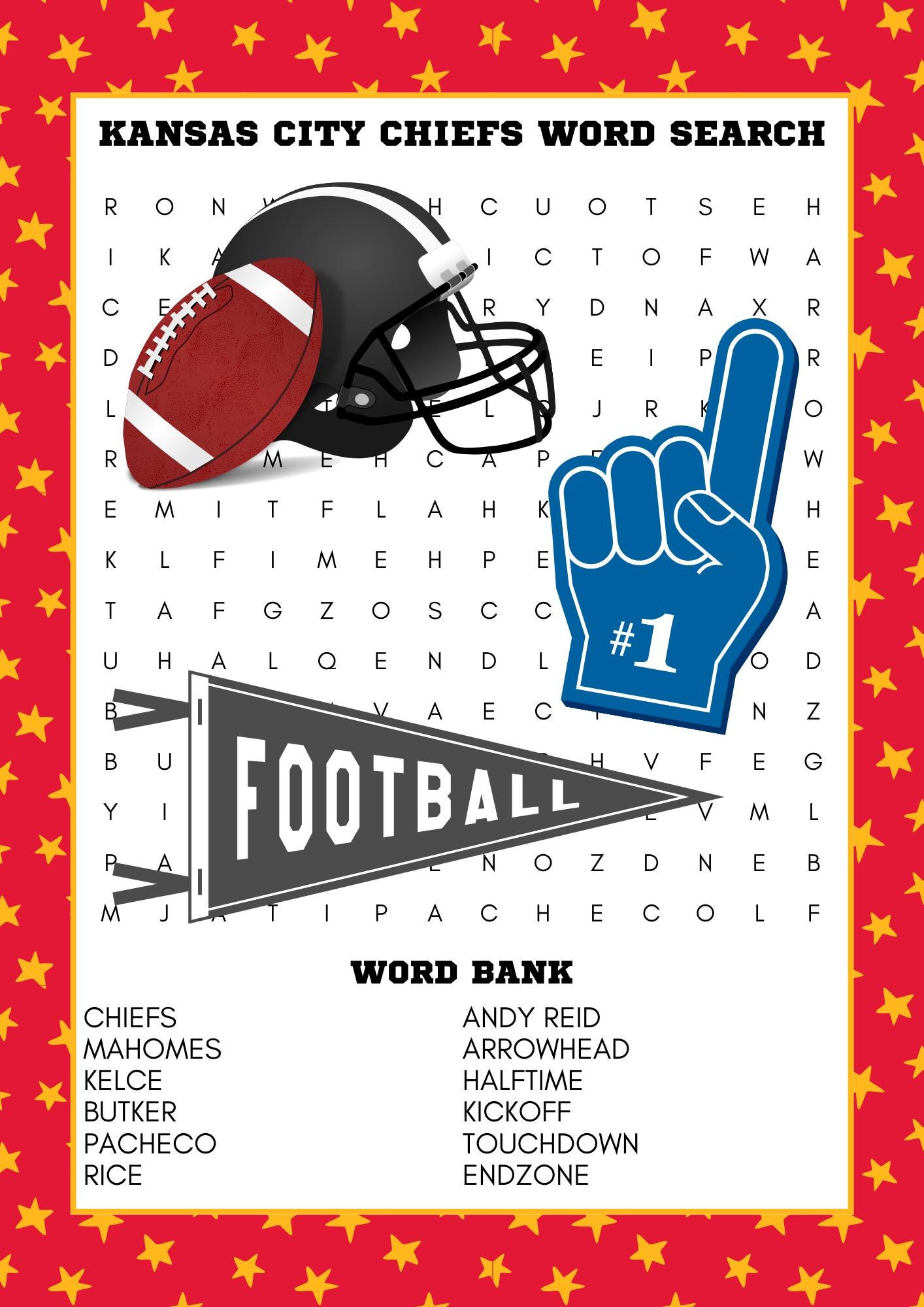 Kansas City Chiefs Word Search | Printable Chiefs Word Search | NFL ...